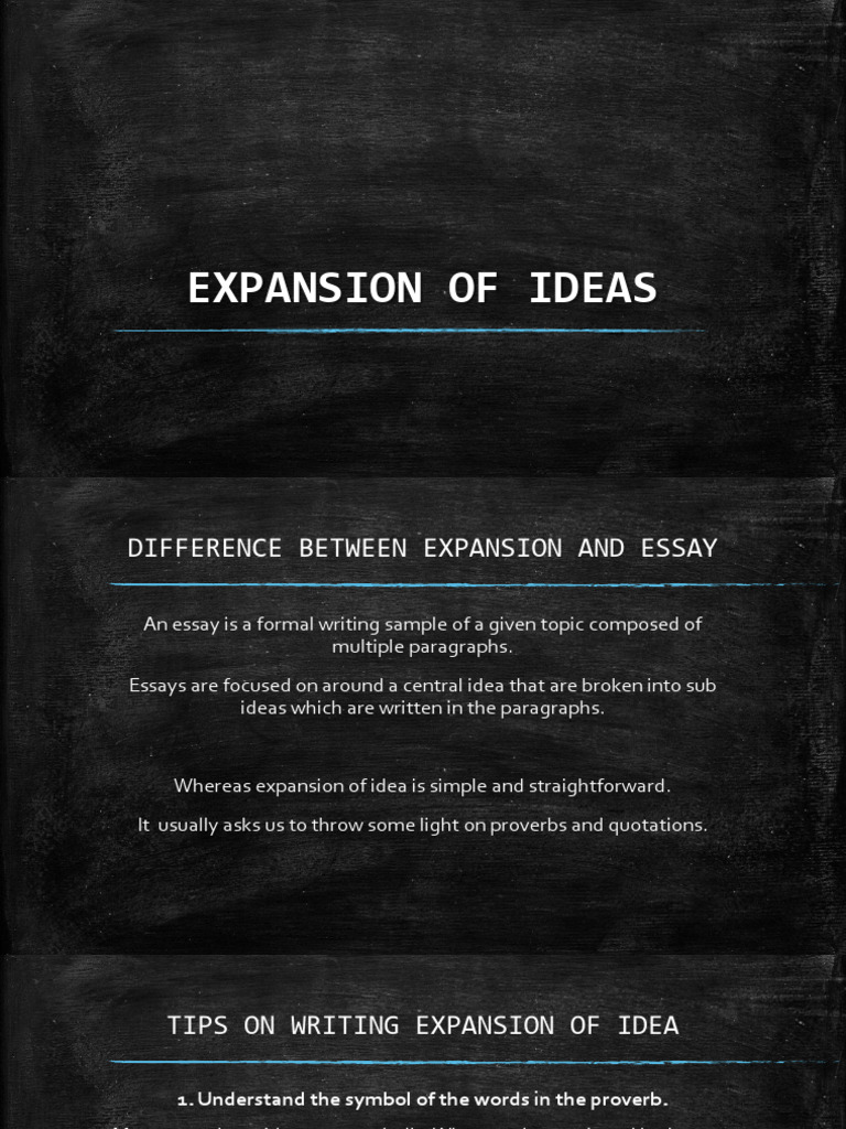 Expansion of Ideas | PDF | Proverb