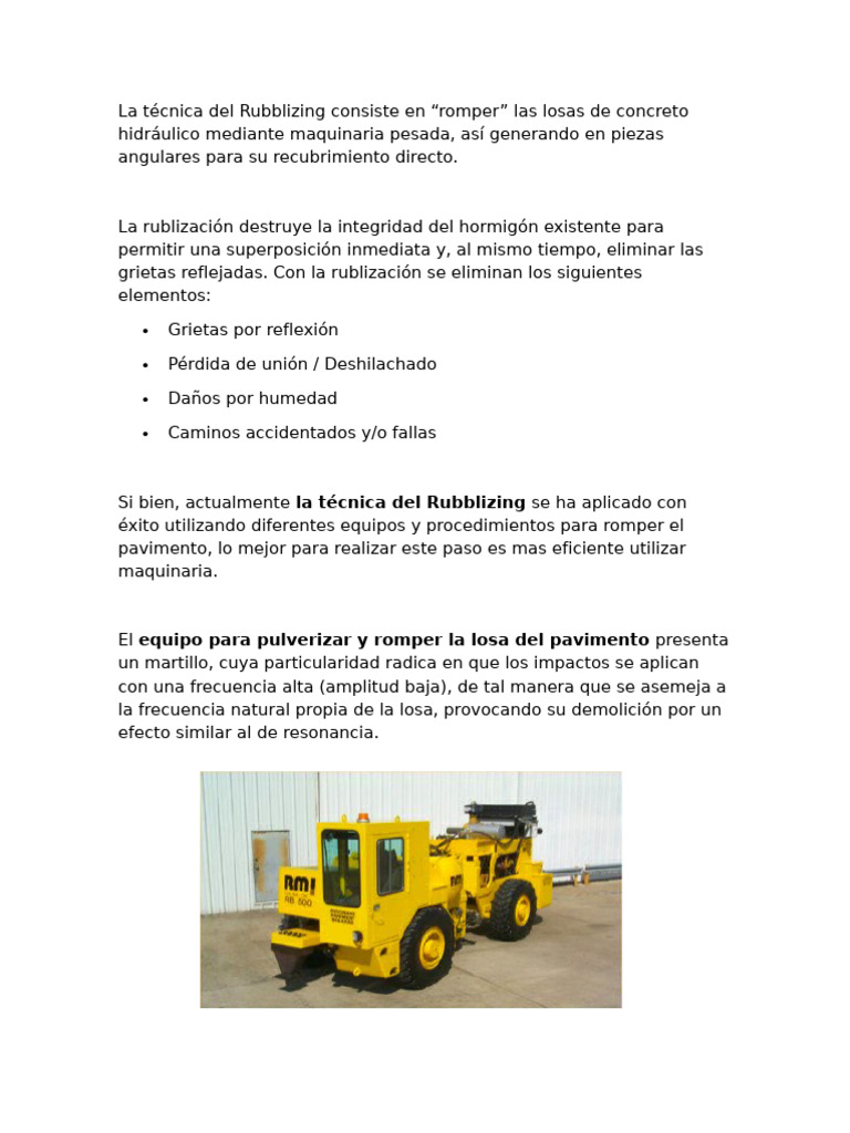 La Técnica Del Rubblizing Consiste en | PDF | Hormigón | Martillo