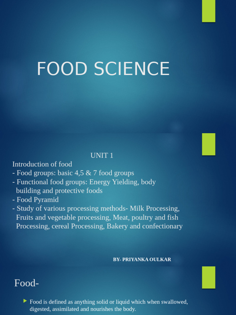 food science unit 1 | PDF | Foods | Food Preservation