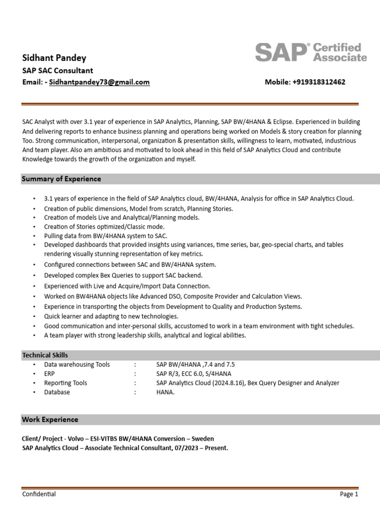 Sidhantpandey_CV-1 | PDF | Analytics | Cloud Computing