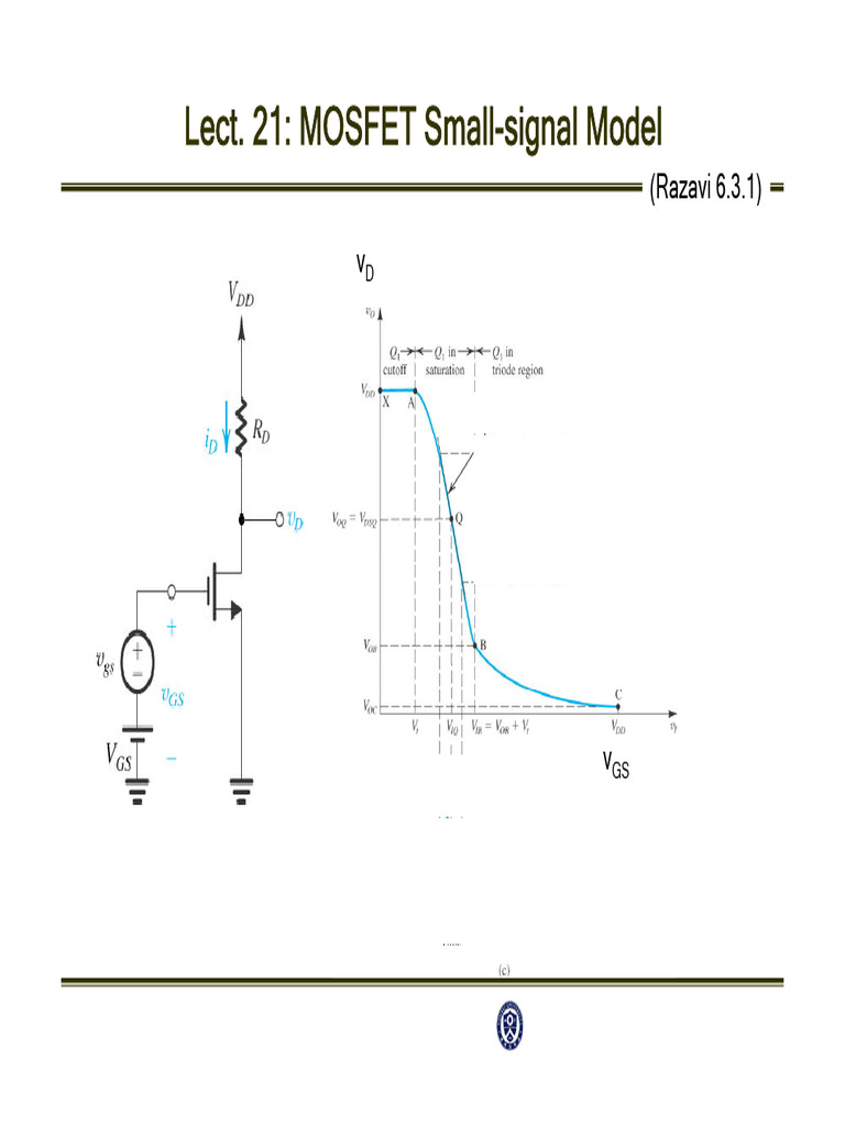 Lect. 21 MOSFET Small - Signal Model | PDF | Mosfet | Electrical Engineering