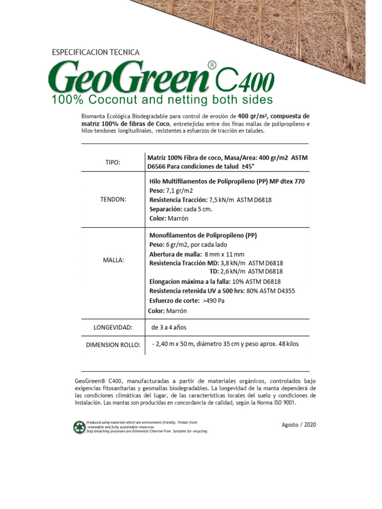 Ficha GeoGreen C400 | PDF | Tecnología