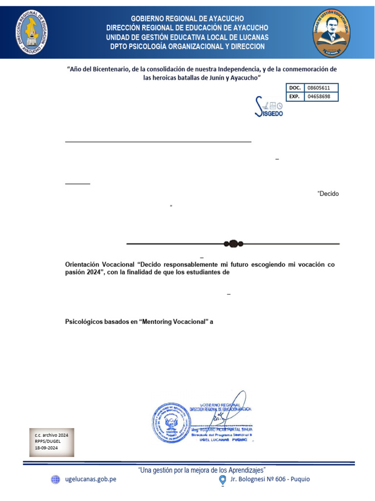 Oficio Multiple #177 - 2024 - Me - GR - Ayac - Drea - Dugel - Dir | PDF | Ciencias sociales