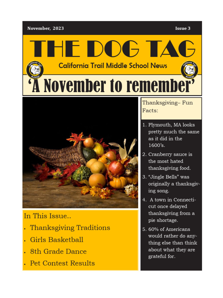 November Dog Tag | PDF | Homework
