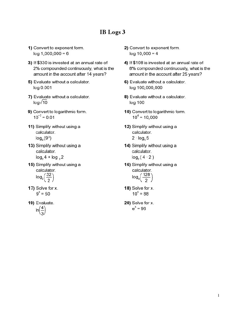 IB Logs 3 | PDF