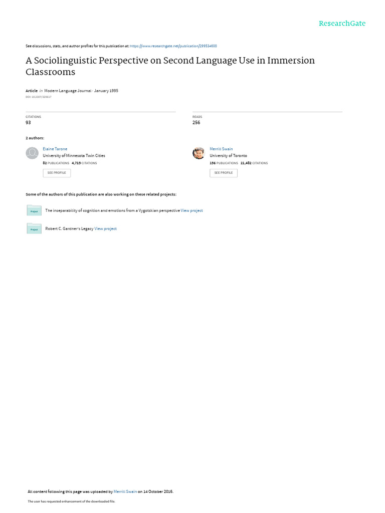 Tarone 2020 Swain 201995 | PDF | Human Communication