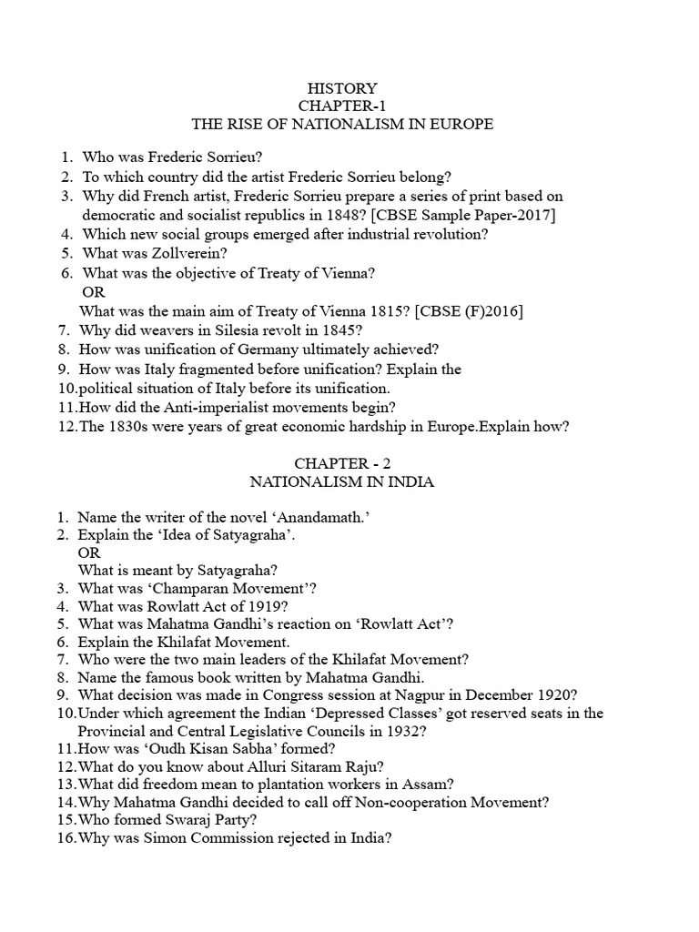 SST Important Question | PDF | Mahatma Gandhi | Indian Nationalism