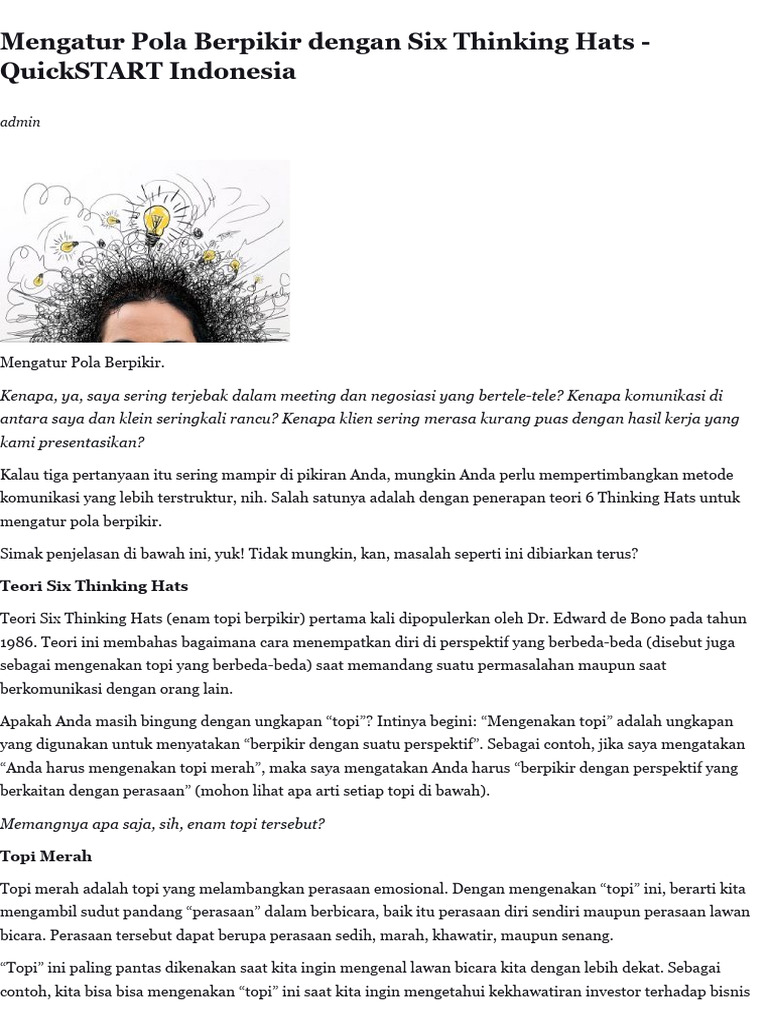 Efektifkan Komunikasi dengan 6 Topi | PDF