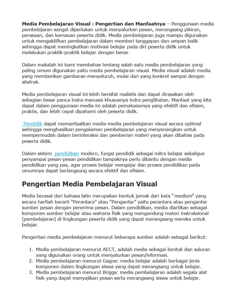 Media Pembelajaran Visual | PDF