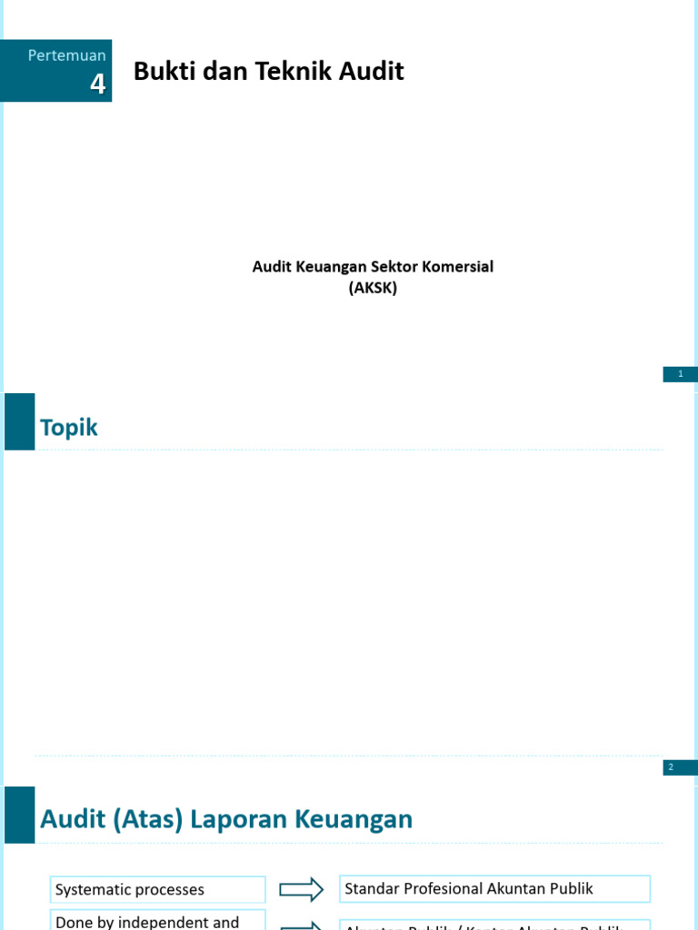 Teknik dan Bukti Audit Keuangan | PDF
