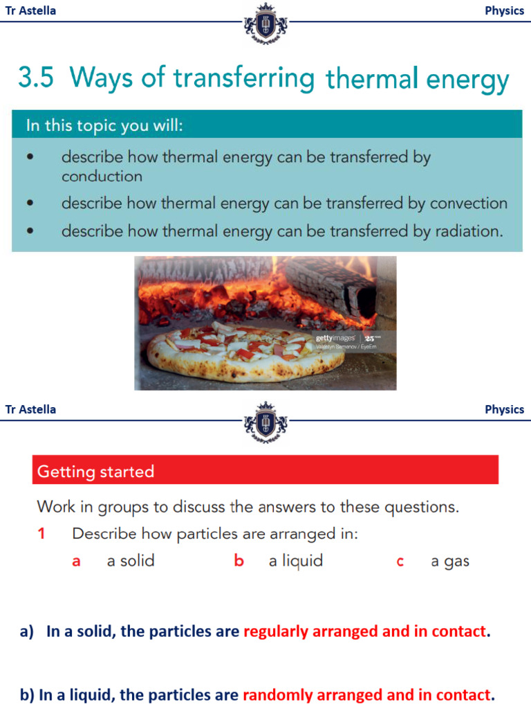 3.5 Ways of Transferring Thermal Energy | PDF | Gases | Thermal Conduction