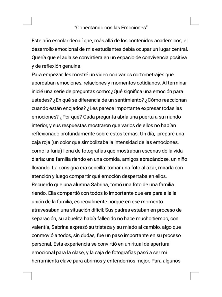 Conectando Con Las Emociones Version | PDF | Las emociones | Enseñando