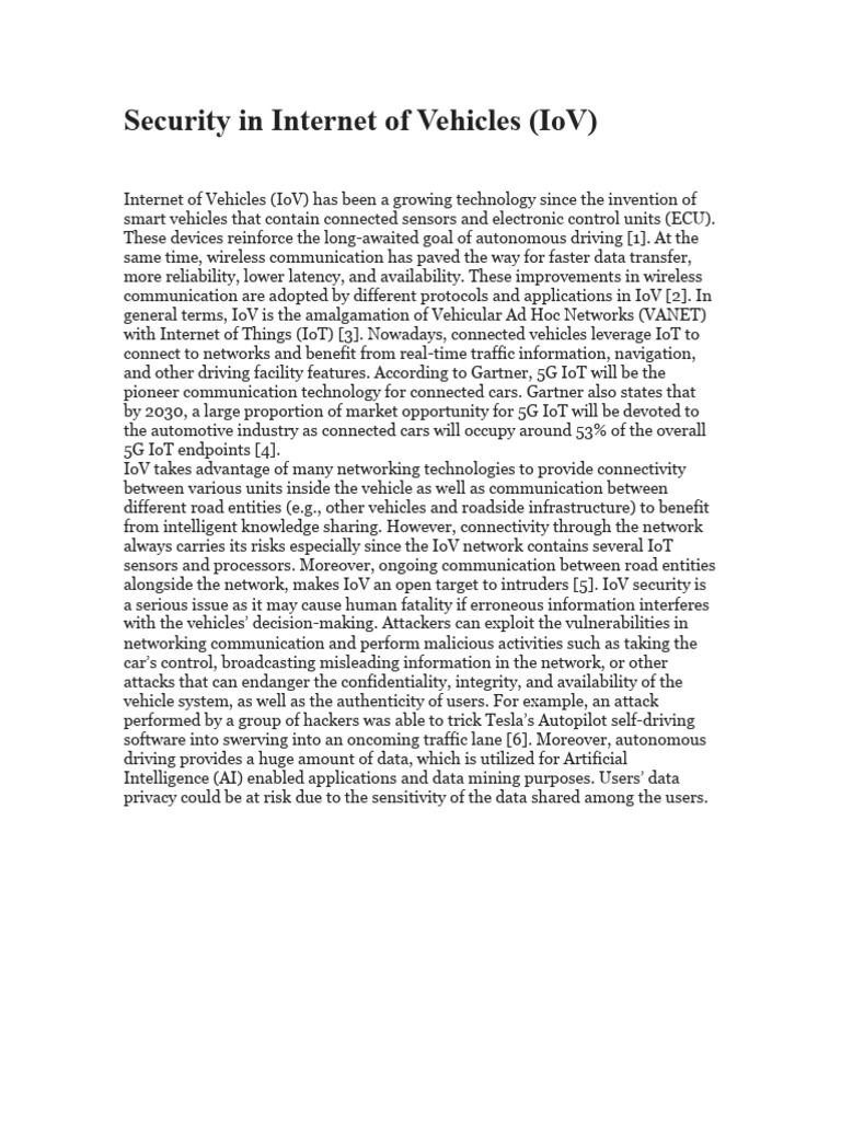 Iov Security 2 | PDF | Internet Of Things | Computer Network