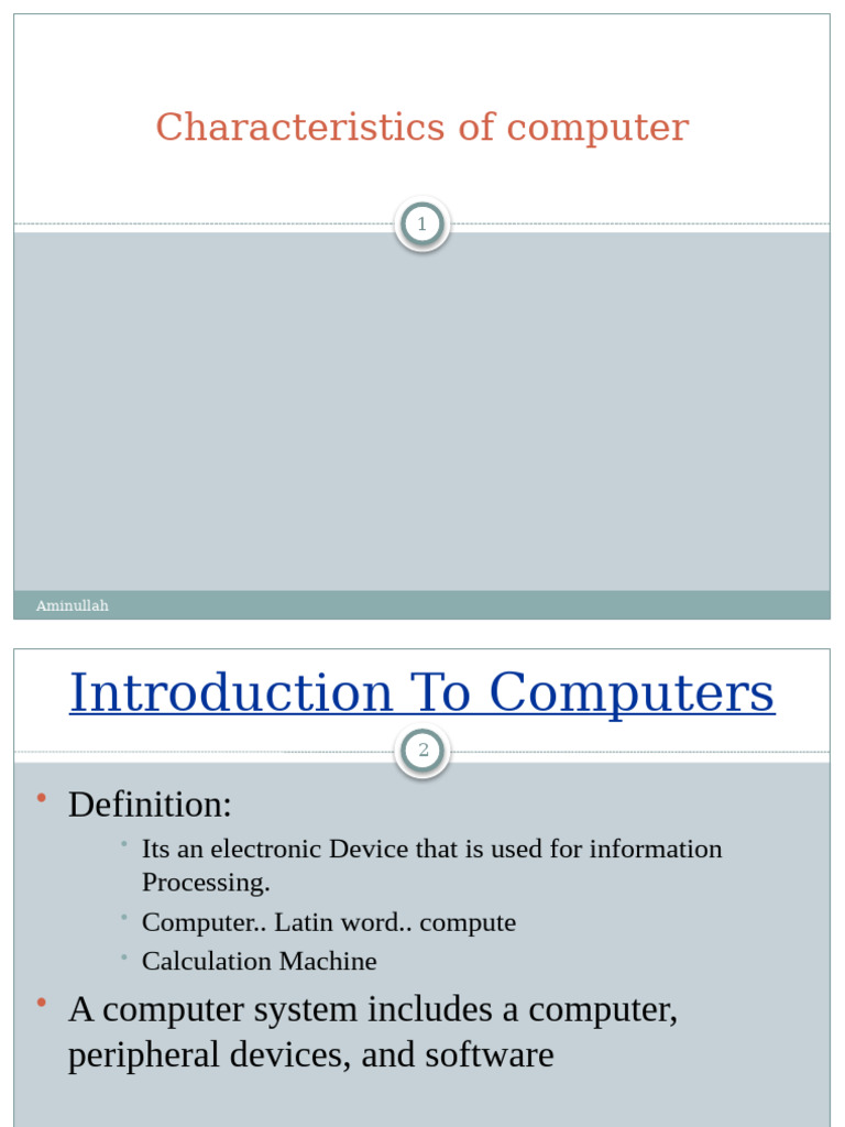 Characteristics of Computer | PDF | Input/Output | Computer Program