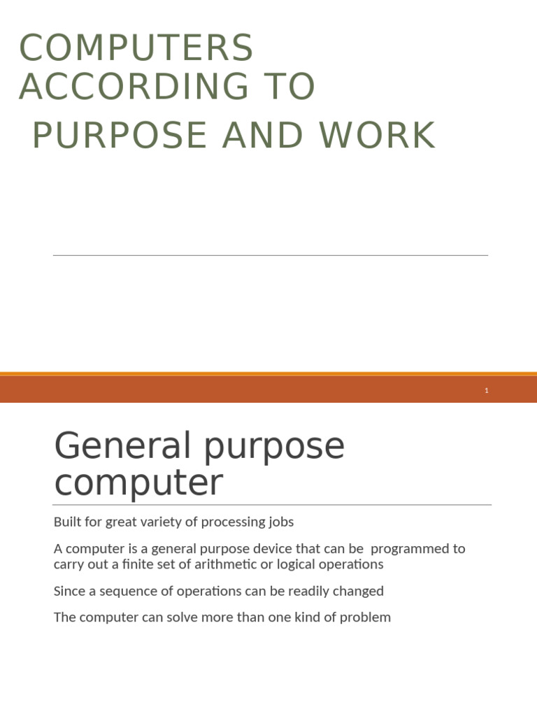 Types of Computers by Purpose | PDF | Manufactured Goods | Information ...