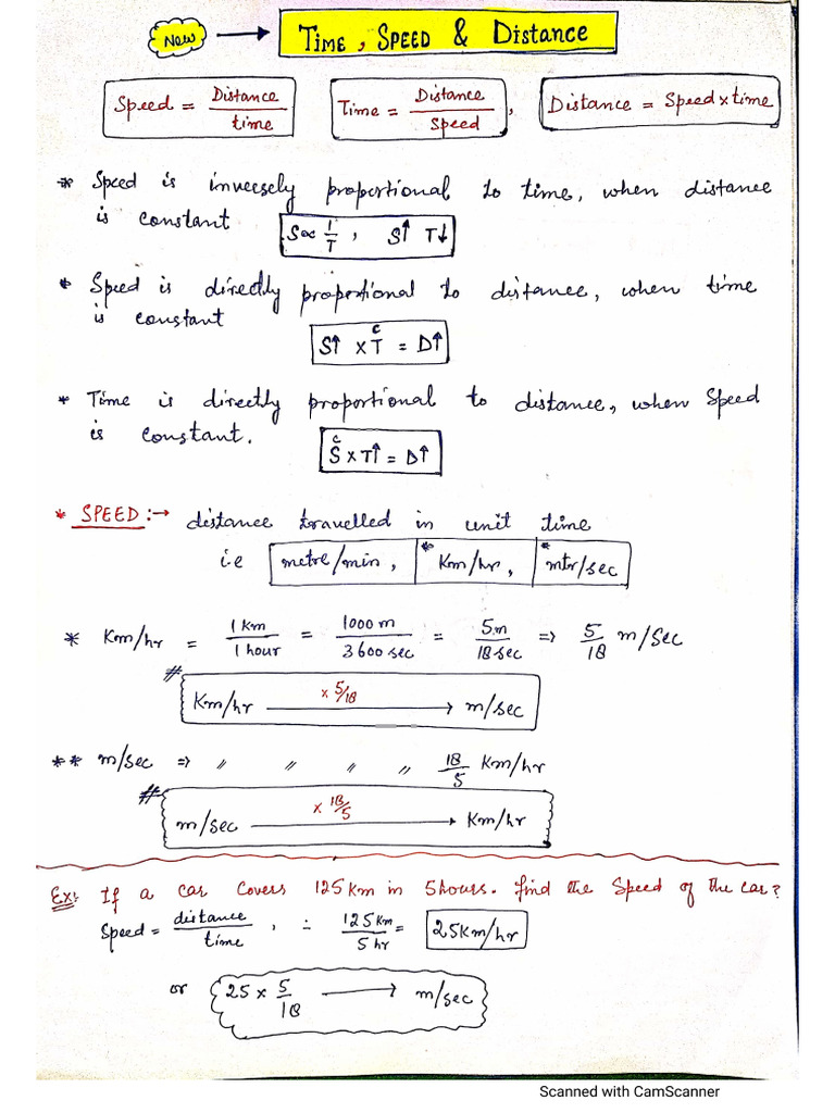 TIME, SPEED and DISTANCE - 8690441 | PDF