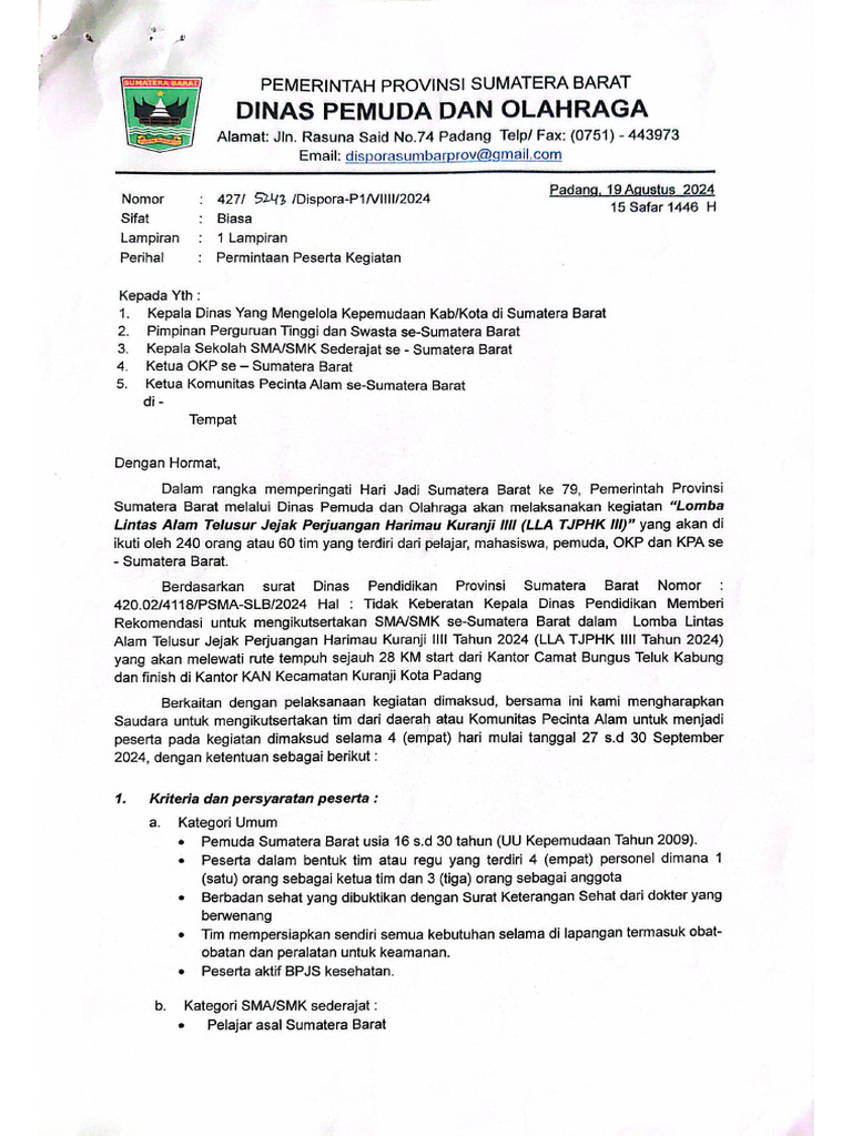 Surat Edaran Lla TJPHK 3 | PDF