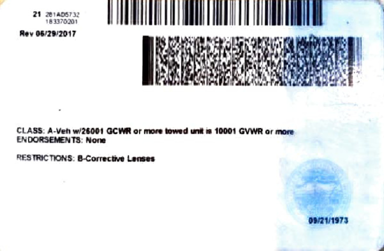 Drivers License Back Adobe Scan Nov 11, 2024 | PDF