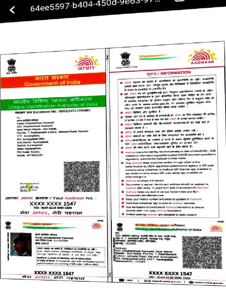 Aadhaar Card Information | PDF