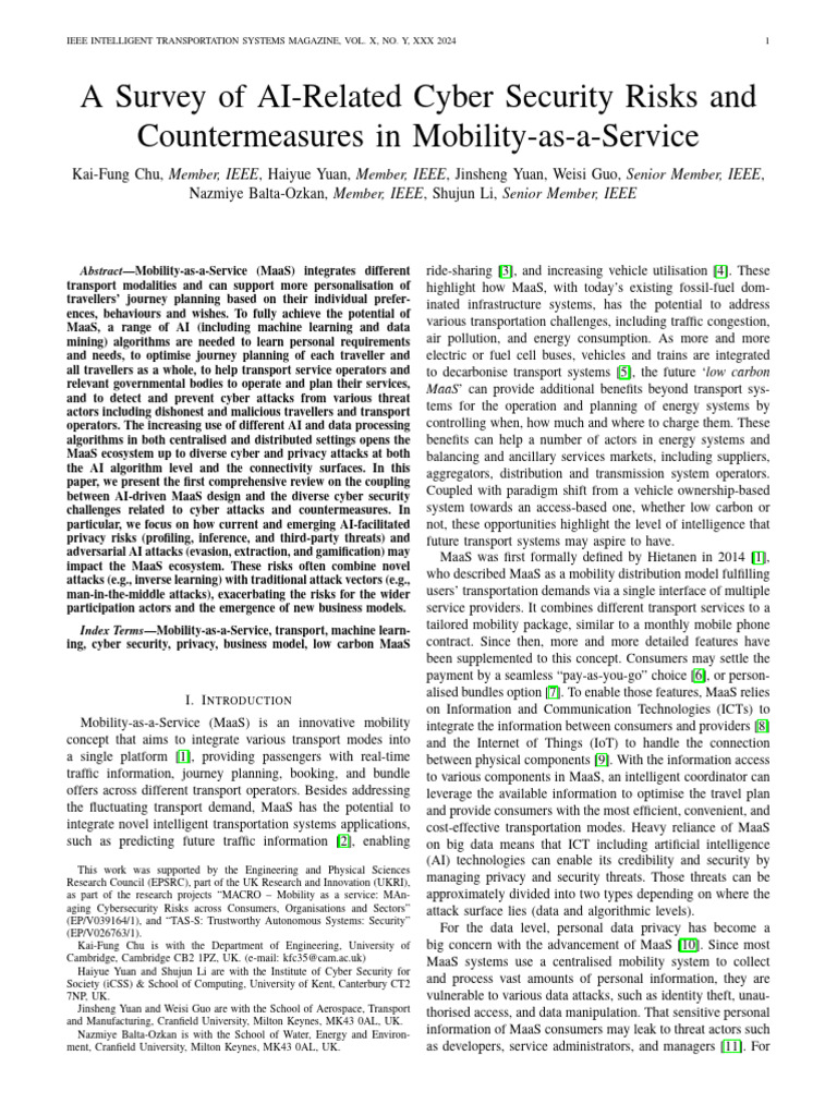 A Survey of AI-Related Cyber Security Risks and Countermeasures in ...