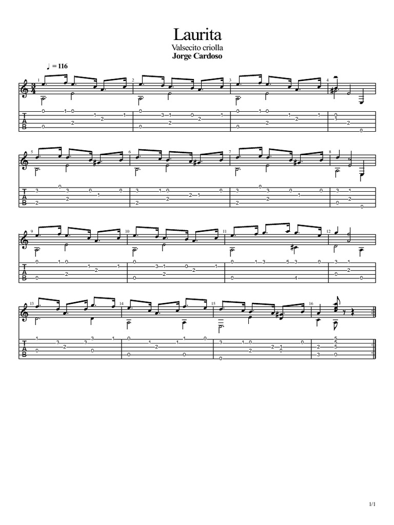 Laurita (Valsecito Criollo) - Jorge Cardoso | PDF