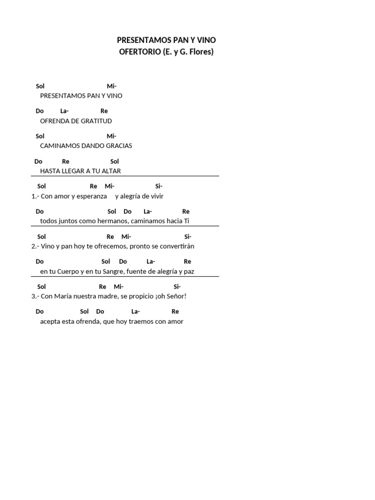 Presentamos Pan y Vino | PDF