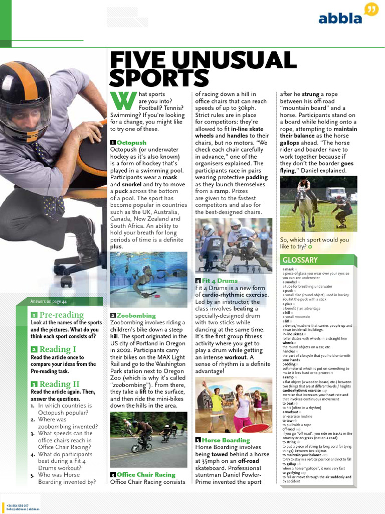 Five Unique Sports to Try Out | PDF