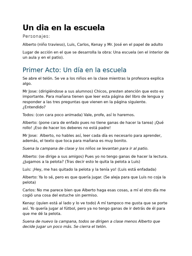Un Dia en La Escuela | PDF | Arte