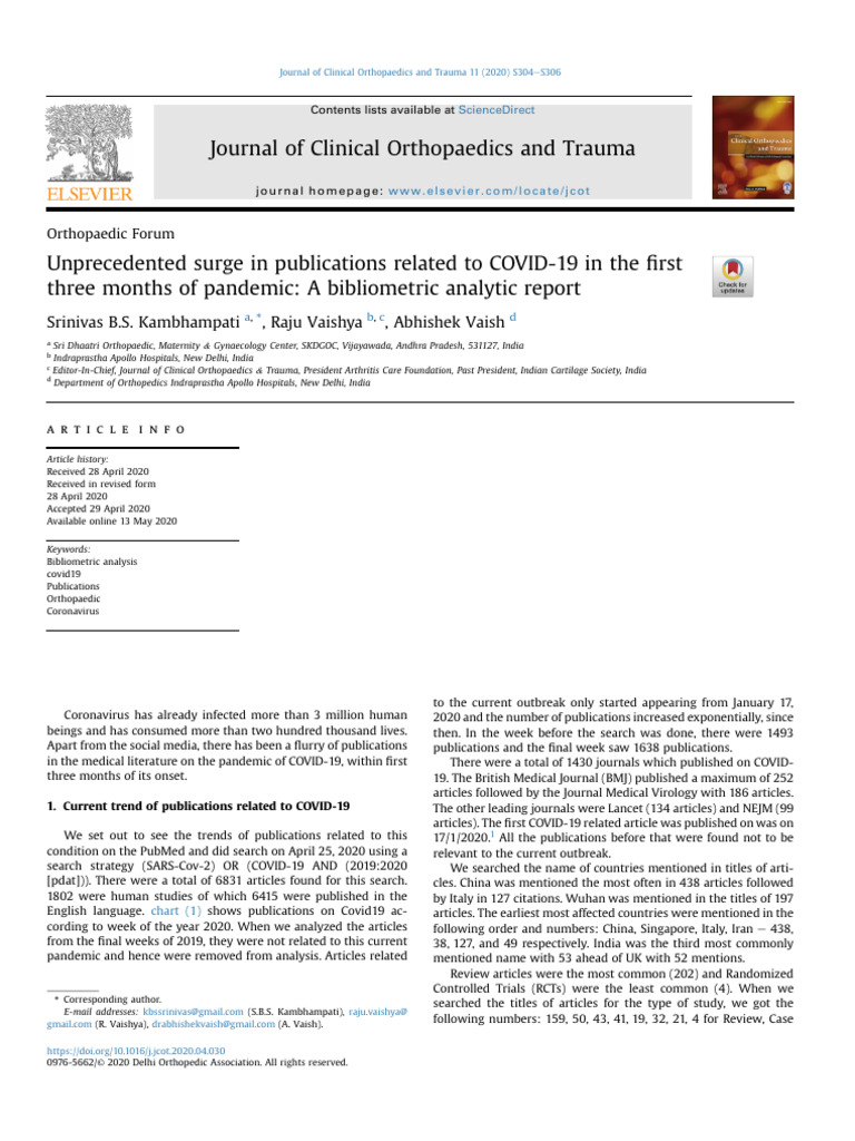 Unprecedented Surge in Publications Related To COV | PDF | Pub Med | Systematic Review