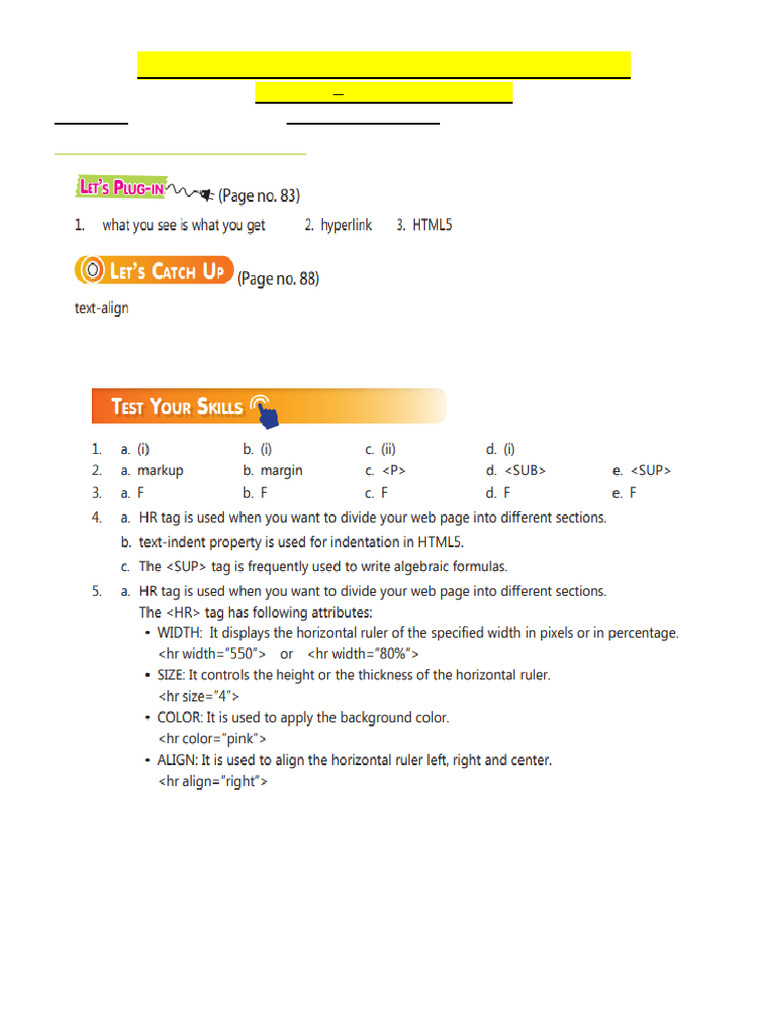 Computer - Ch-7 More On HTML5 (VII) | PDF