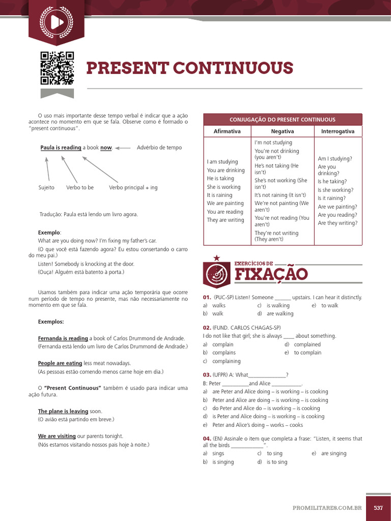 Present Continues or Progressive | PDF
