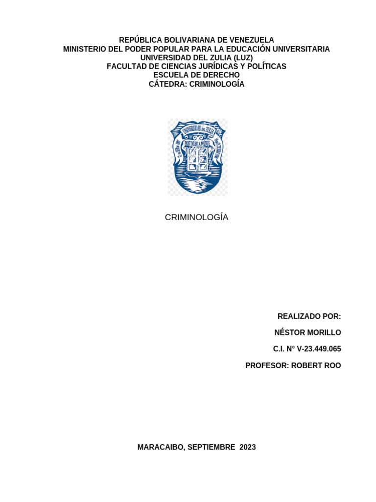 Introducción a la Criminología y sus Teorías | PDF | Criminología ...