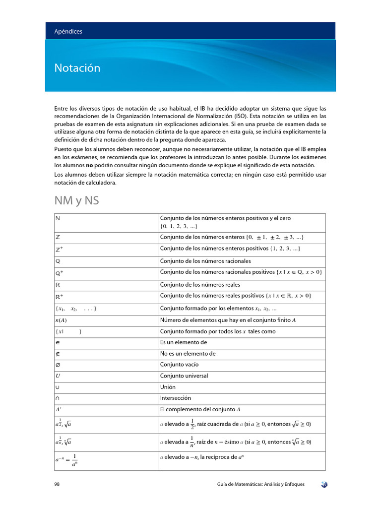NOTACION | PDF | Número Real | Conjunto (Matemáticas)