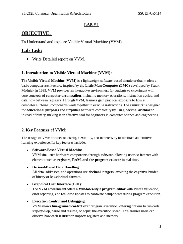 Lab1 Coa 007 Pdf Computer Program Programming 