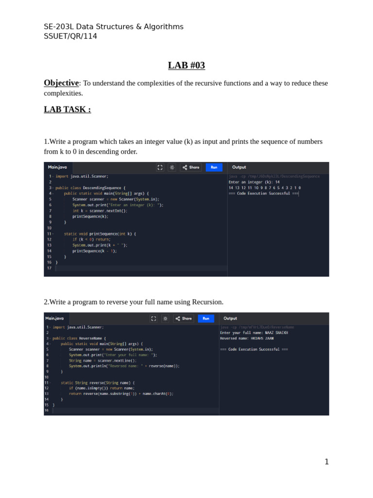 Dsa Lab #03 | PDF | Teaching Methods & Materials