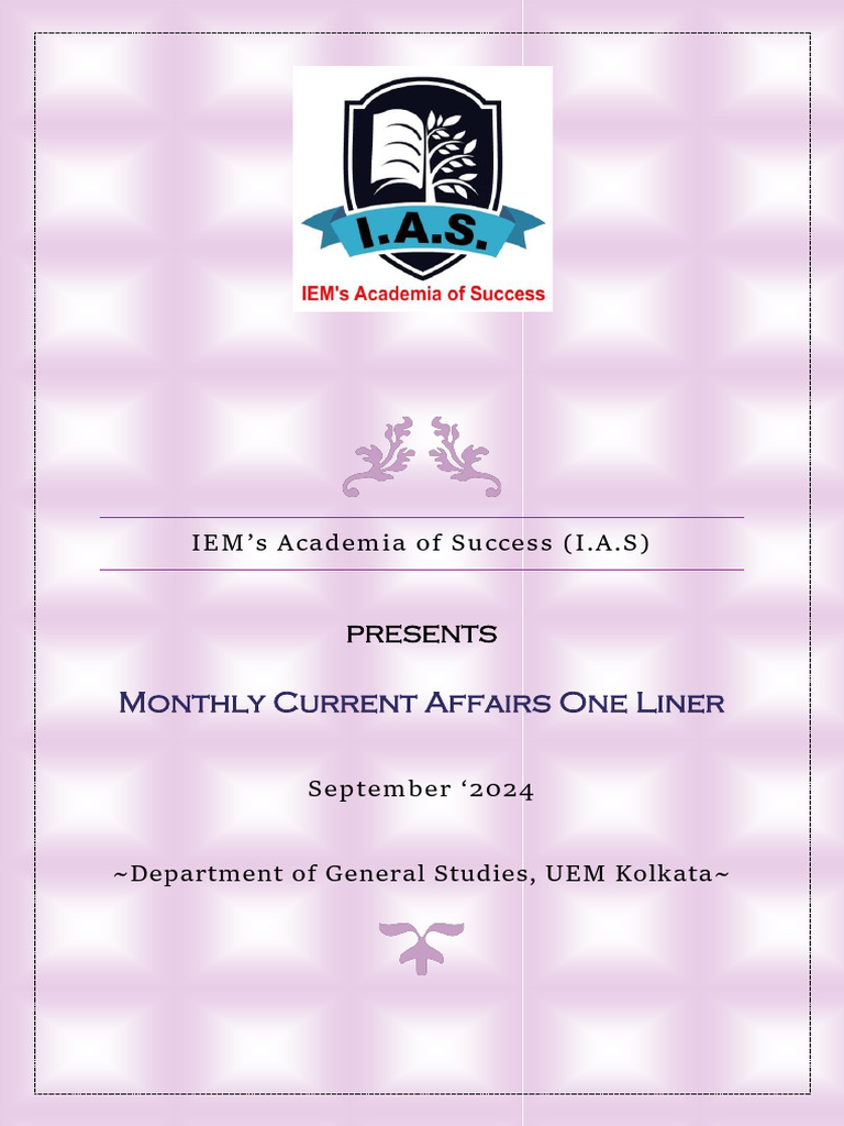 Current Affairs Magazine SEPTEMBER 2024 | PDF | Narendra Modi | United ...