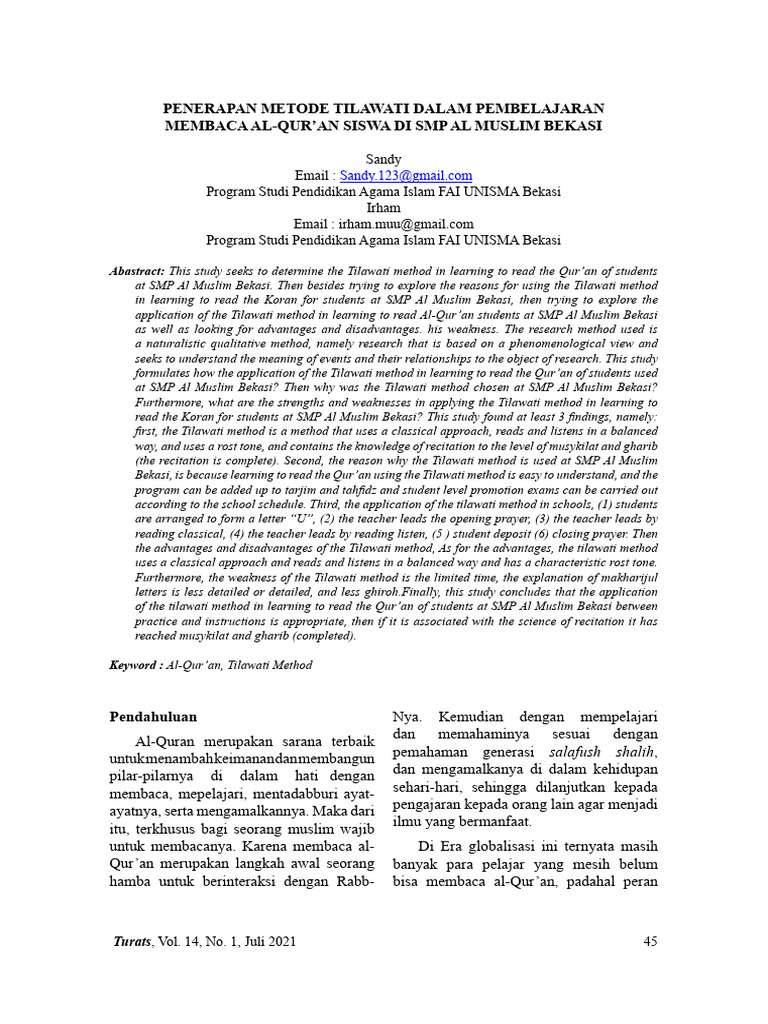 Irham,+Journal+Editor,+Turats,+Vol.+14,+No.+1,+2021 Artikel+4 Hal+45-65 | PDF | Agama ...