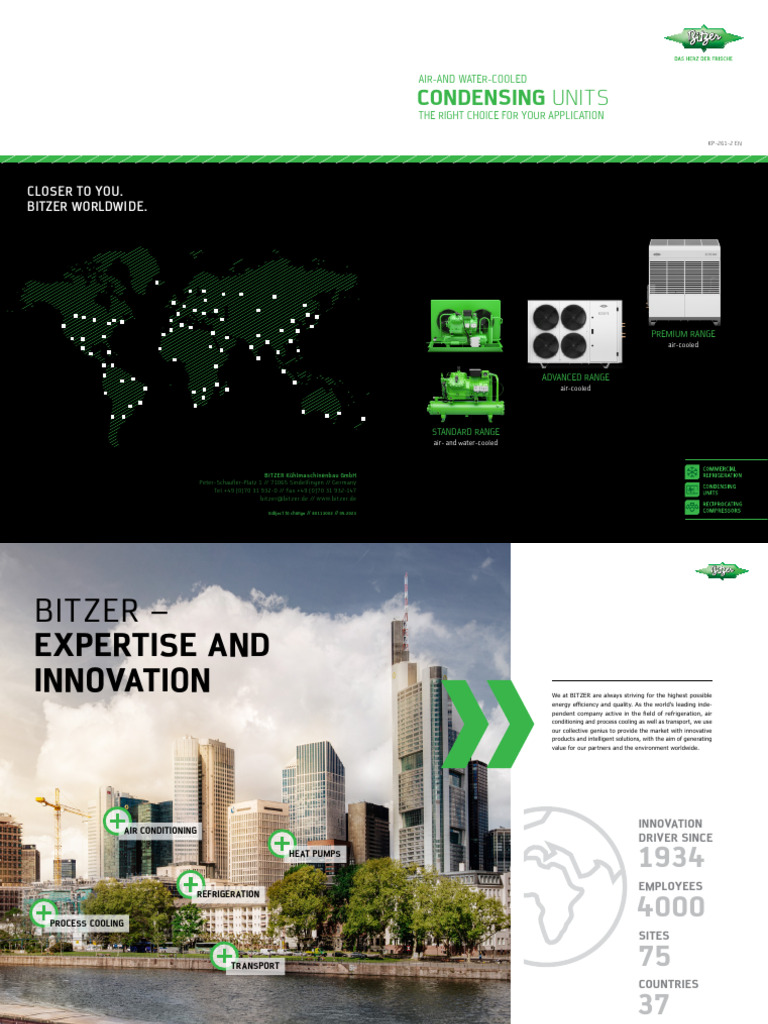 BITZER ECOSTAR Condensing Units Guide | PDF | Refrigeration | Air ...