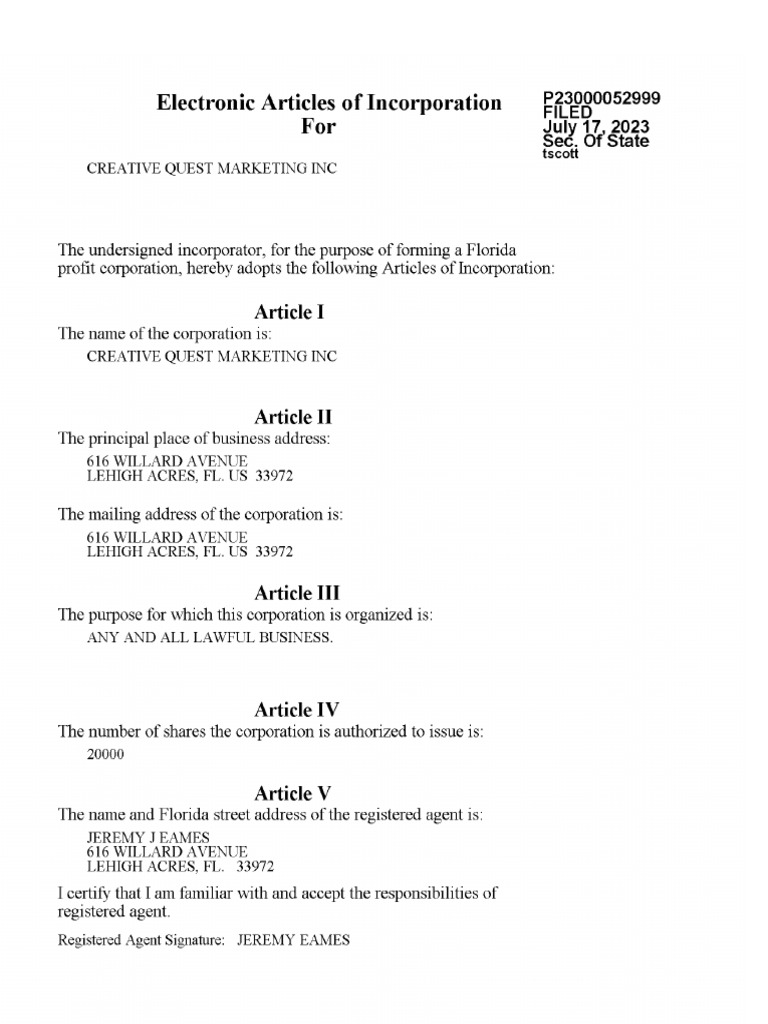 Creative Quest Marketing Inc | PDF