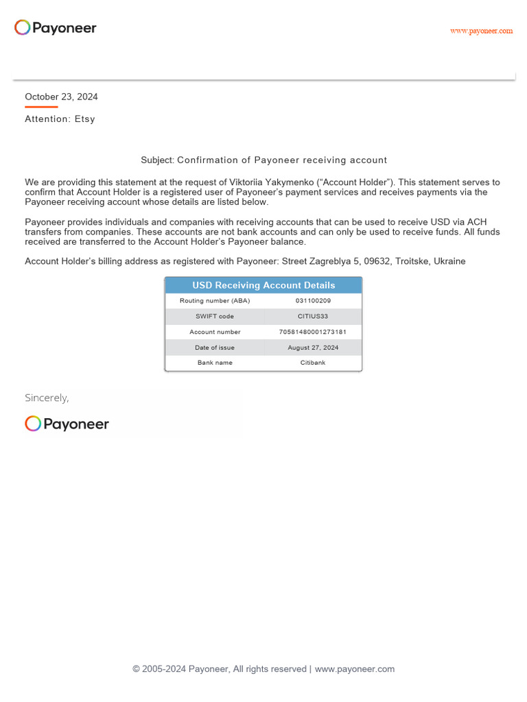 ReceivingAccountStatement 3181 | PDF