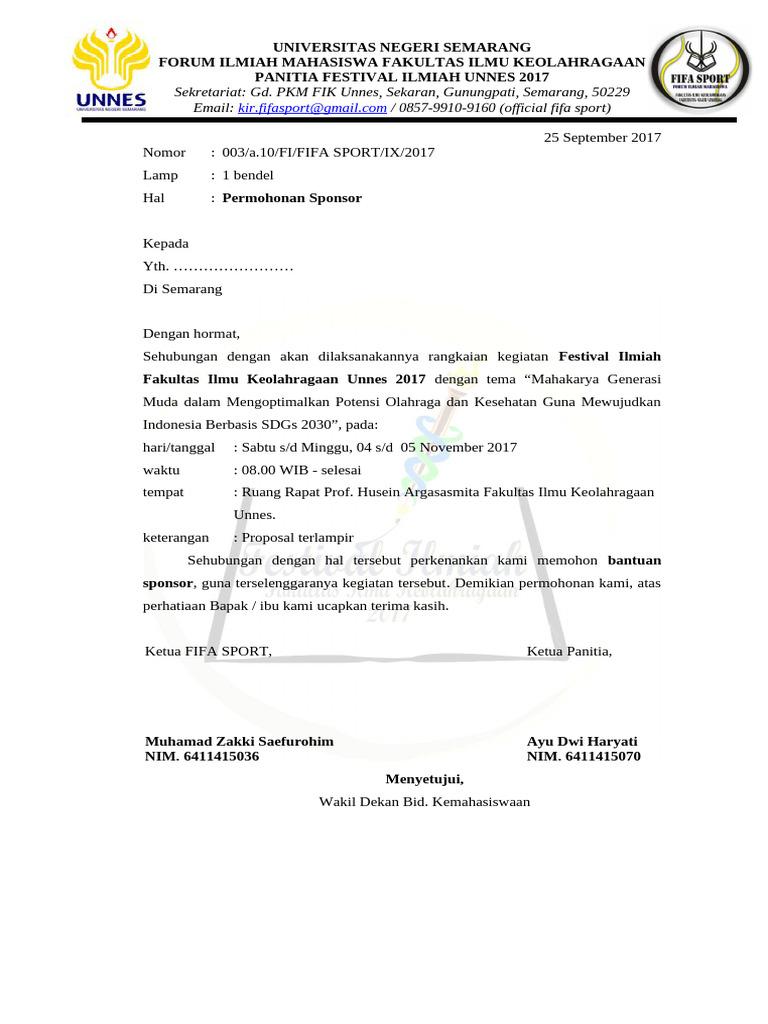 003 Surat-Permohonan-Sponsor-FI | PDF