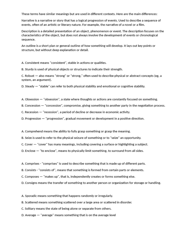 Difference Between Words | PDF | Narrative | Cognitive Science