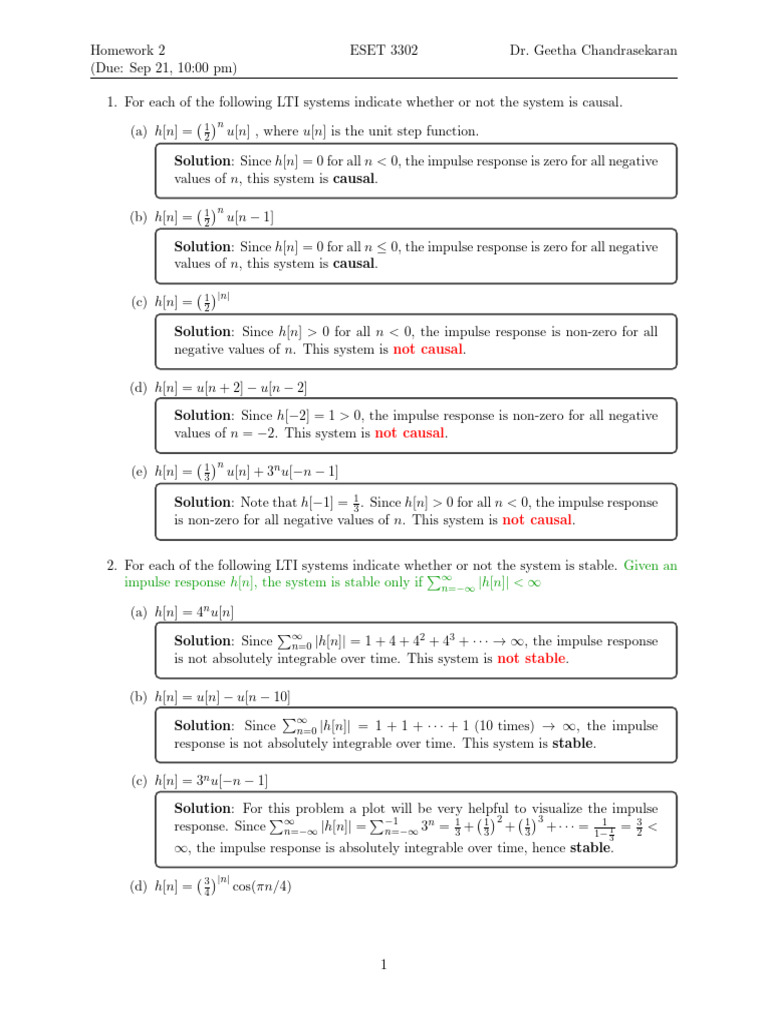 homework2 Solutions | PDF | Control Theory | Signal Processing