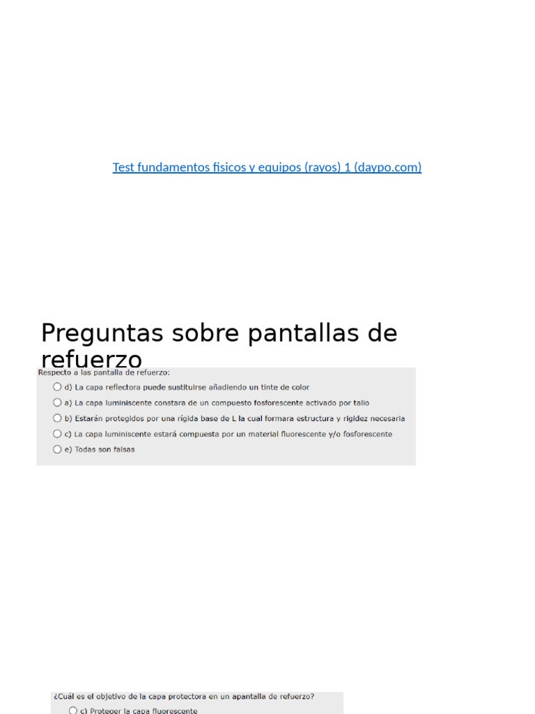 Preguntas Pantallas de Refuerzo | PDF