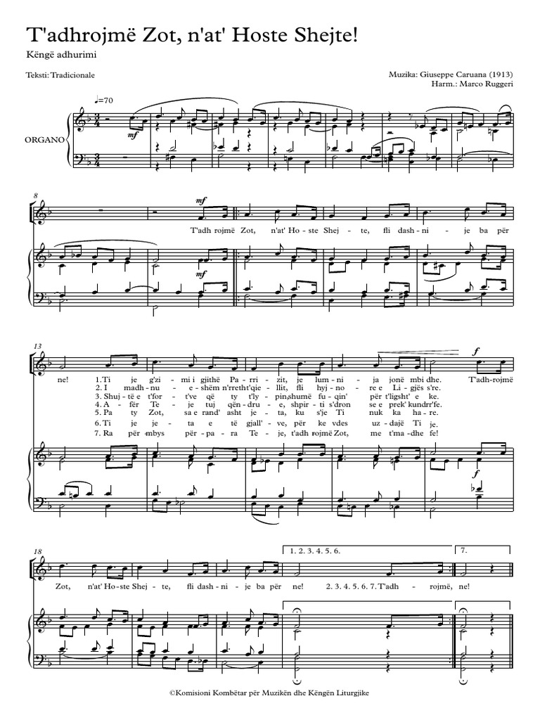 T'ADHUROJME ZOT - Tutto Lo Spartito | PDF