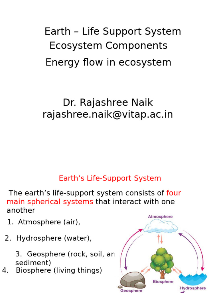 3 Earth - Life Support System and Ecosystem Components - Rajashree ...