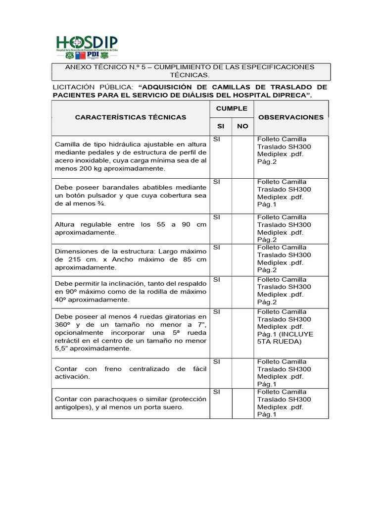 ANEXO TECNICO N5 Cumplimiento EETT | PDF