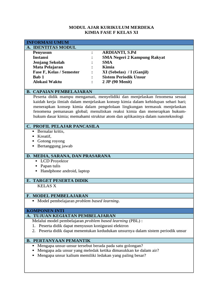 Modul Ajar Ardianti-1 | PDF