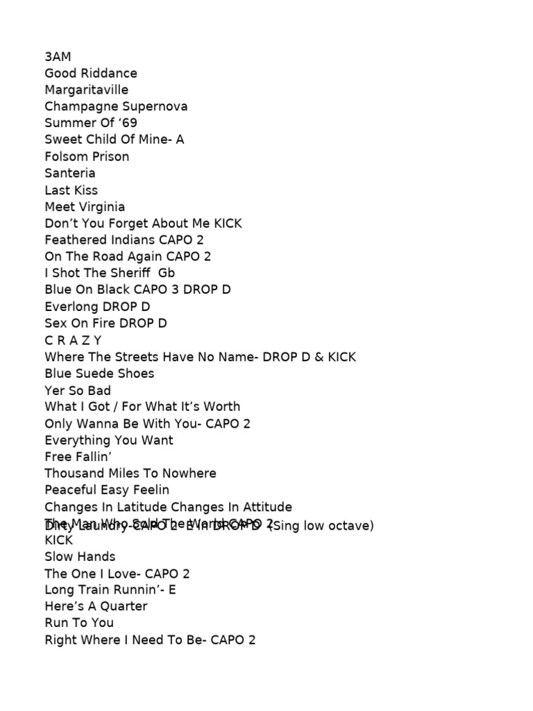 Upbeat Song List | PDF