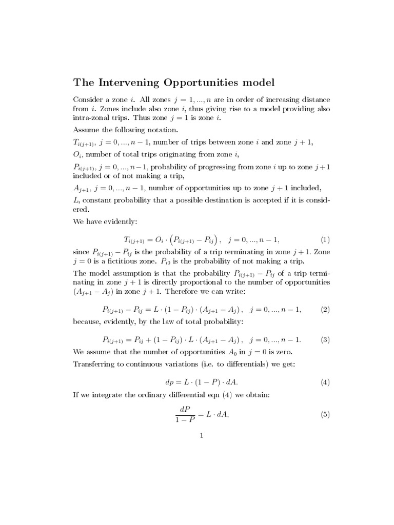 Intervening Opportunities Model 071019 | PDF | Applied Mathematics ...